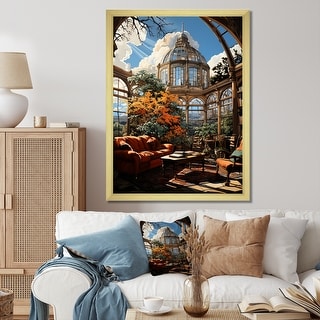 Designart "Libraries Literary Haven V" Libraries Framed Canvas Art ...