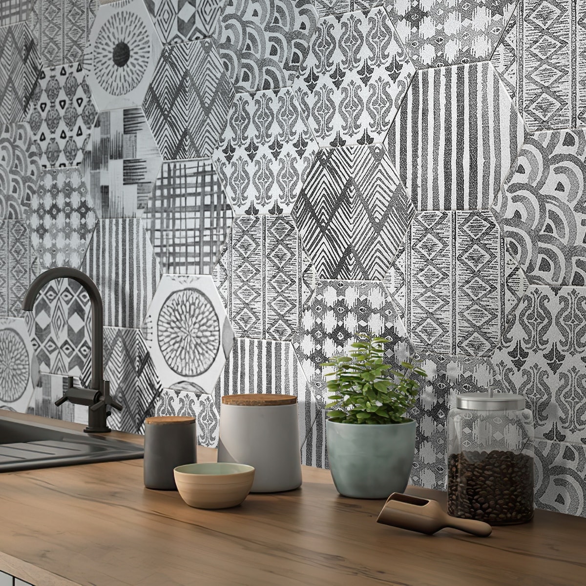Apollo Tile 17 pack 9.9-in W x 9.9-in L Matte Hexagonal Porcelain Wall ...
