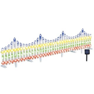 Solar Powered Garden Borders with 8 Light Modes - Set of 4 - Bed Bath ...