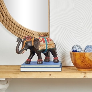 Multi Colored Polystone Handmade Decorated Elephant Decorative ...