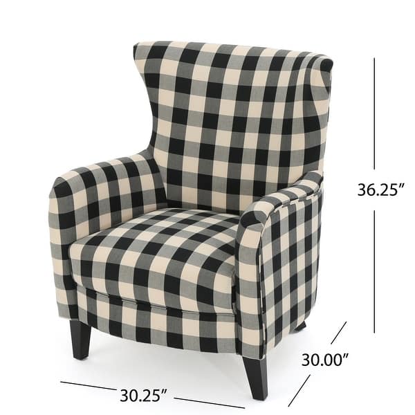 Checkerboard Contemporary Fabric Upholstered Club Chair - Bed Bath ...