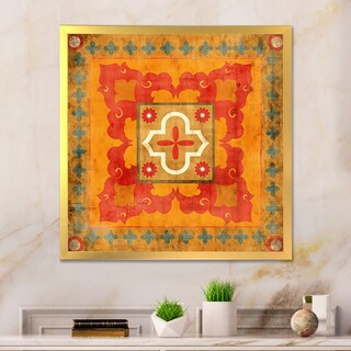 Designart "Moroccan Orange Tiles Collage II" Upholstered Bohemian Chic ...