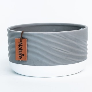 Fits 6" Pot Gray And White With Nature Label Planter - Bed Bath ...