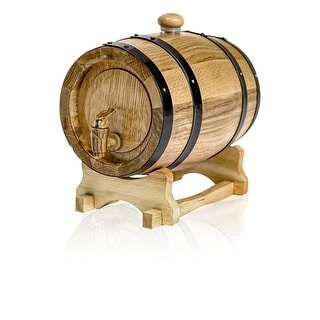 Trademark Innovations 3 Liter Oak Wooden Barrel with Stand, Spigot and ...