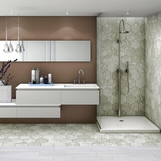 Merola Tile Reptile Hex Grey Mix 8.63" x 9.86" Porcelain Floor and Wall ...