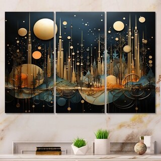 Designart "Collage Constellations I" Abstract Collages Wall Decor Set ...