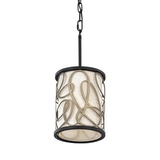 Scribble 1-Light Mini Pendant - Matte Black/Artifact - Bed Bath ...