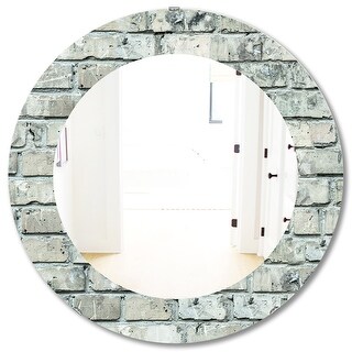 Designart 'Geometric Cream Block I' Printed Modern WallMirror ...