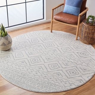 SAFAVIEH Tulum Shima Moroccan Boho Distressed Rug - 6'7" Round - Bed ...