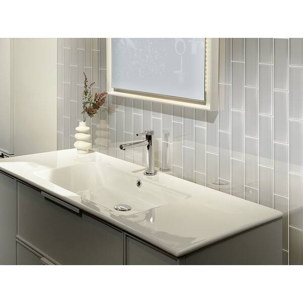 Apollo tile 3" x 12" Colorway Glossy Warm Greige Glass Tile (5 sq ft ...