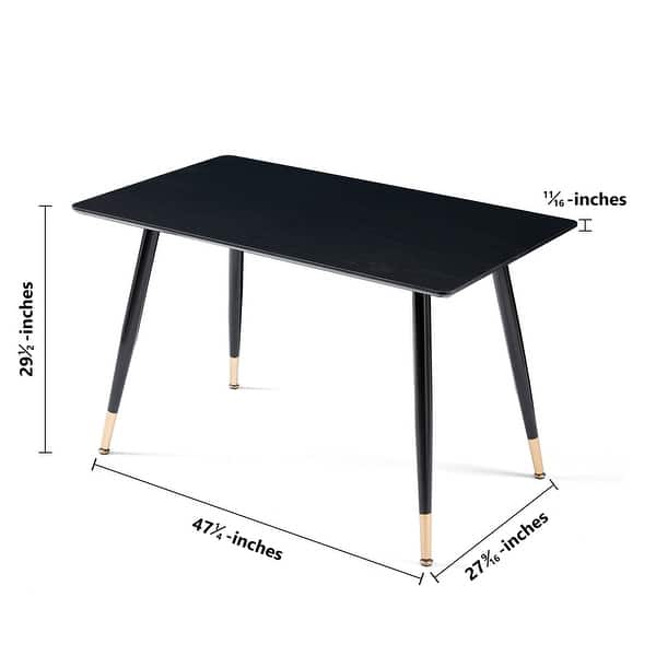 Black Modern Kitchen Dining MDF Table For Smart Home - Antique Black ...