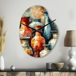 Designart - Orange And Green Boho Pottery - Boho Pottery Large Wall ...