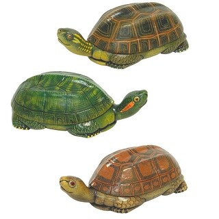 Sea Turtle Treasure Boxes with Lift Off Lid 6.5 Inches Set of 3 - Multi ...