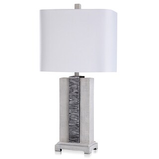 Owen - Transitional Waterfall Resin Table Lamp - Distressed White ...