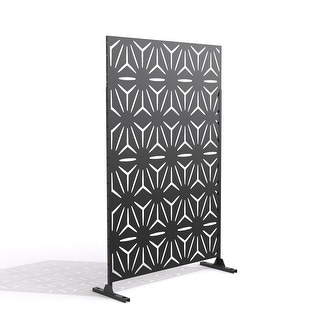 Free Standing Star Black Decorative Outdoor Privacy Screen, 47" L x 76 ...