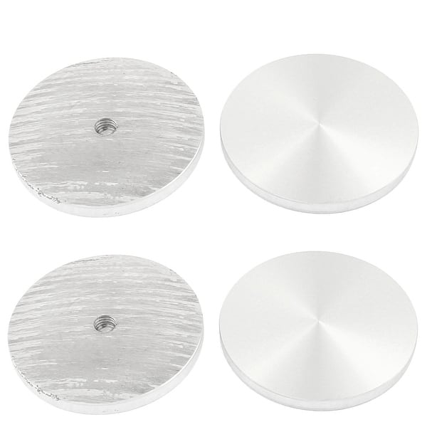 Glass Table Round Aluminum Disc M8 Thread 80mm Dia Silver Tone 4 Pcs ...
