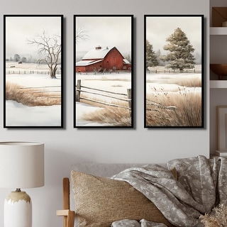 Designart "Farmhouse Barn Grey VIII" Modern Farmhouse Canvas Wall Art ...