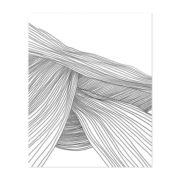 Wave Line Drawings Abstract Minimal Art Print/Poster - Bed Bath ...