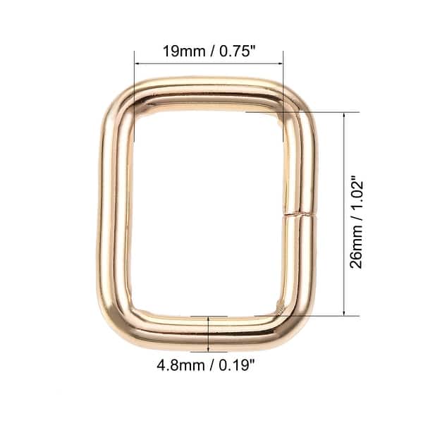 10pcs Metal Rectangle Ring Buckles 26x19mm for Bags Belts DIY - Gold ...