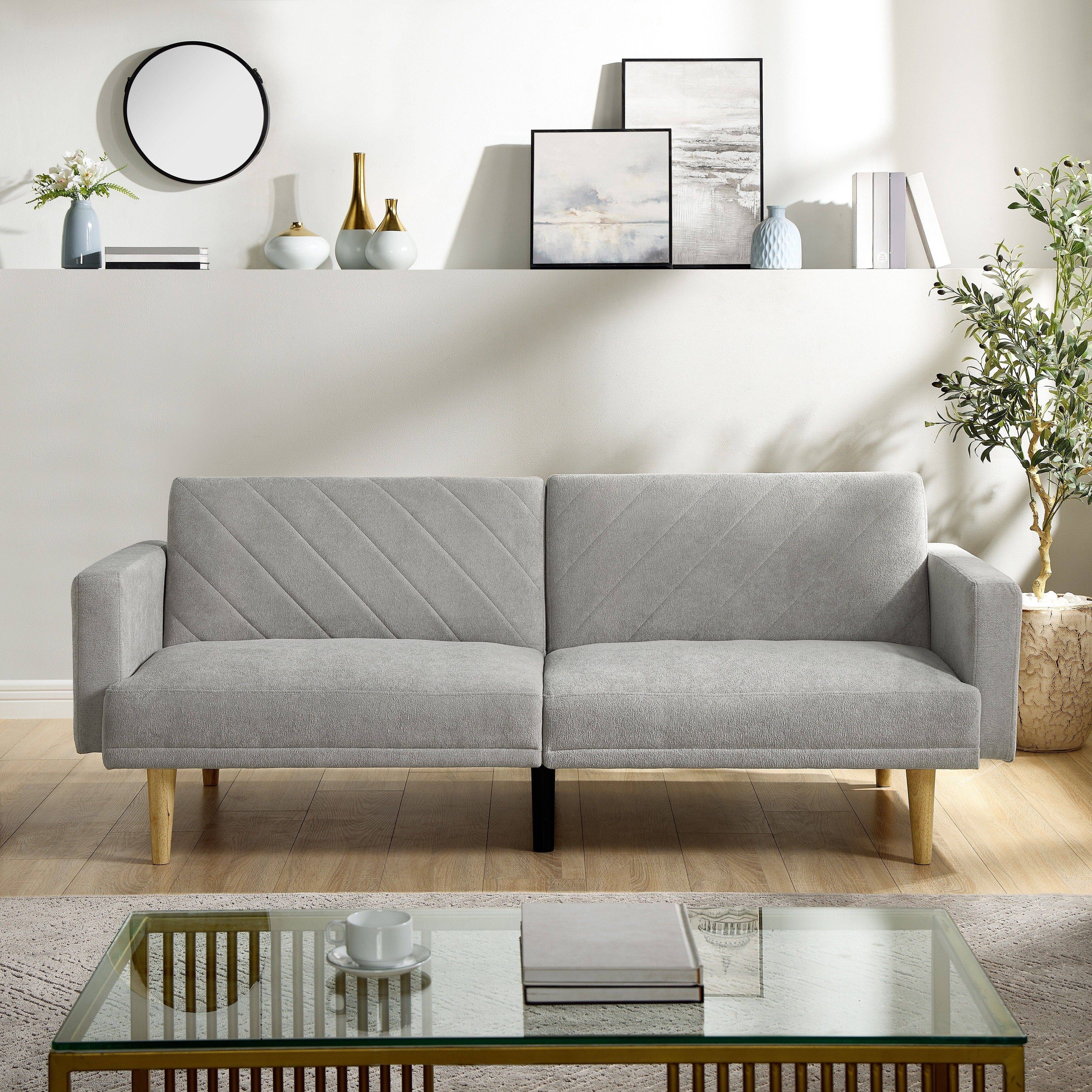 Mid Century Modern Futon Sofa Bed Loveseat Lounge Sleeper Sofa Velvet Fabric Converts to Single Bed for Living Rooms Bed Bath Beyond 40879081