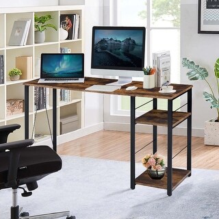 Topcraft Computer Desk with Shelves, Weathered Oak - Bed Bath & Beyond ...