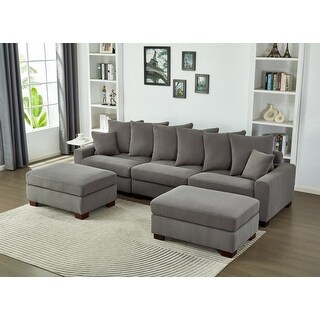 Modular Sectional Sofa,5 Seater Oversized Convertible L & U Shaped ...