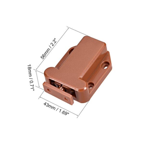 Push Open Latch Rebound Self-Locking Door Touch Catch Lock Brown 4pcs ...