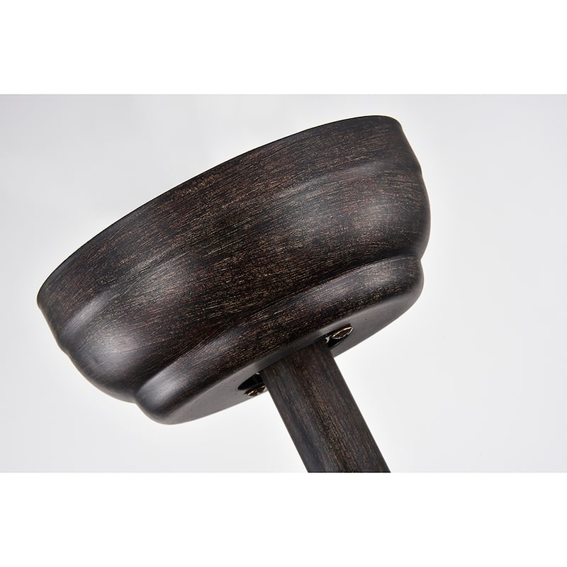 Milly Antique Bronze 52-Inch 5-Blade Flower Pattern Metal/Crystal ...