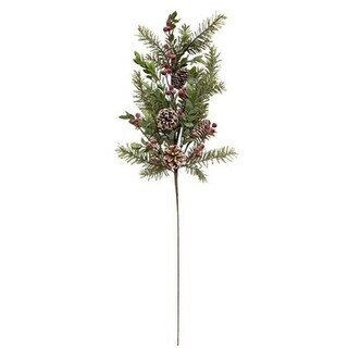 Sparkling Cedar Boxwood & Red Berry Spray - 32” long - Bed Bath ...