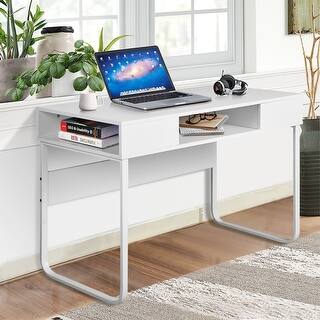 HomyLin 43.3-Inch Wide Home Office Computer Desk with Storage Drawer ...