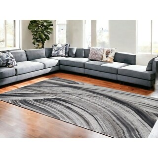 HomeRoots 8' X 11' Gray and Ivory Abstract Area Rug - 7'10" x 10'10 ...
