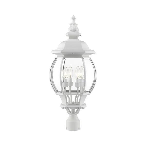Livex Lighting 4 Light Textured White Outdoor Post Top Lantern, 7703-13 ...
