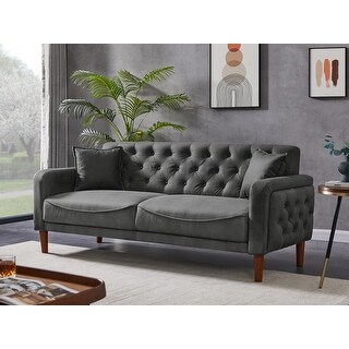 77.95" Tufted Back Sofa, Sloped Arm Sofa, Deep Cushions Sofa - Bed Bath ...