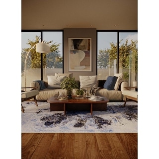 Ginza Six Washable Volcano Flower Molten Ice Area Rug - Bed Bath ...