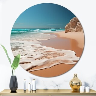 Designart "Coastal Minimalism Photo VII" Nautical & Beach Metal Circle ...