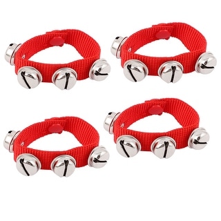 2 Pcs Child Kids Nylon Adjustable Tambourine Shaking Wrist Bells Red ...