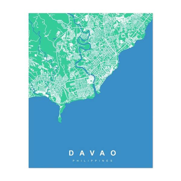 Davao City Davao Region Philippines Maps Cityscape Art Print/Poster ...