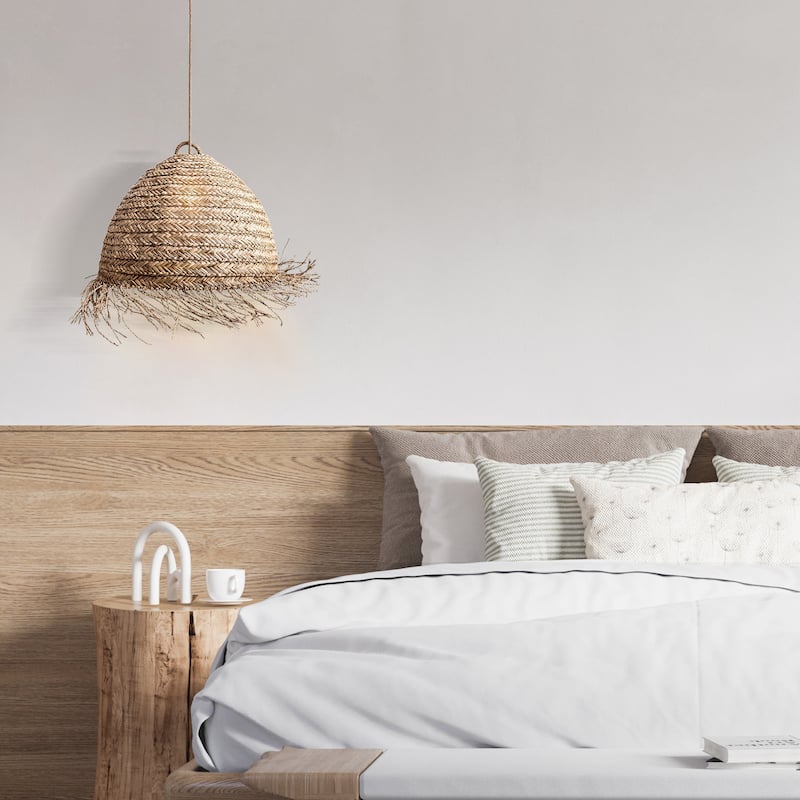 Selene Seagrass Pendant Light - Natural Dome 1-Light Handwoven Light ...