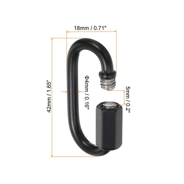 8pcs 304 Stainless Steel Chain Quick Links Screw Lock Connector Black ...