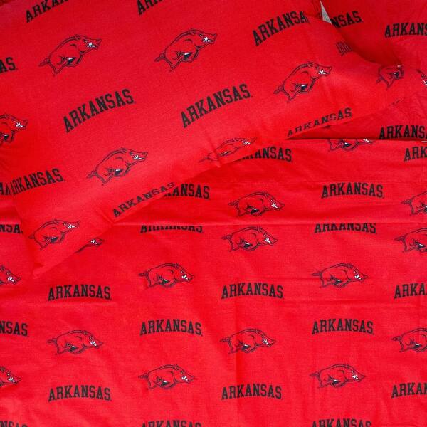 Arkansas Razorbacks 100% Cotton Sheet Set - On Sale - Bed Bath & Beyond ...