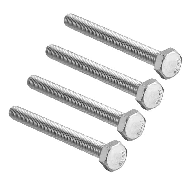 M10 Thread 100mm 304 Stainless Steel Hex Head Screw Bolts Fastener 4pcs ...