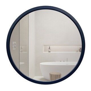 22" Round Wood Mirror, Navy Blue - 22" Diameter - Bed Bath & Beyond ...