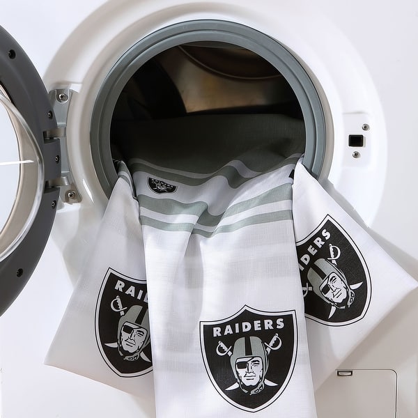Las Vegas Raiders NFL Licensed Step-Repeat Textured Fabric Shower Curtain and Hook Set - Bed ...