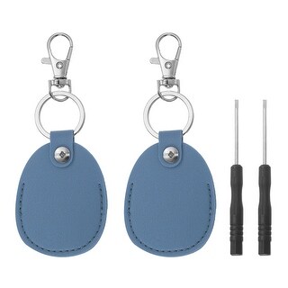 Leather Key Fob, Leather Key Fob with Key Rings Portable Air Tag Holder ...