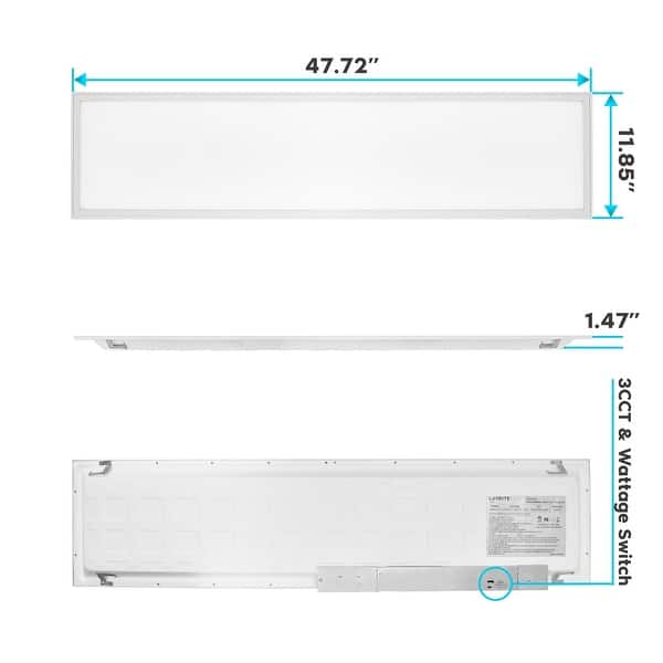 Luxrite 1x4 FT LED Flat Panel Light 30/35/40W 3 Color Options Backlit ...