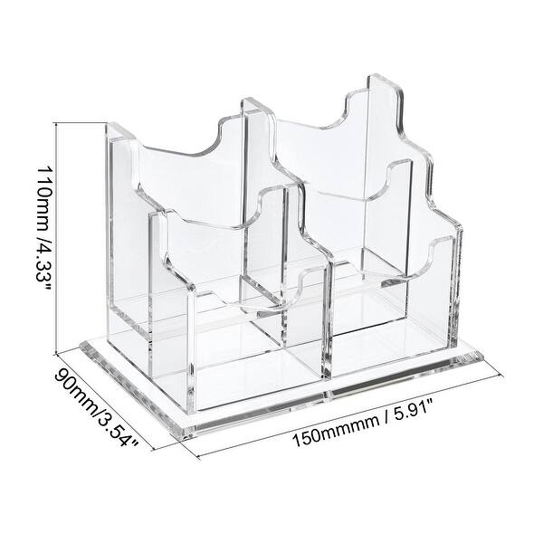 Business Card Holder Acrylic 4 Slots Desktop Card Display Stand Clear ...