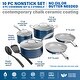 Granitestone 10 Piece Nonstick Ceramic Navy Cookware Set with Utensils ...