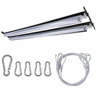 Yescom T5 Grow Light Hydroponic Fluorescent Tube Dual Bulb Lamp Veg ...