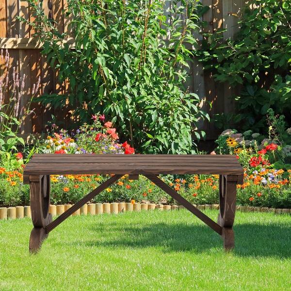 rustic backless garden bench