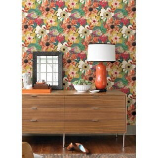 Bohemian Durham Janis Floral Riot 33' L X 19.7" W Wallpaper Roll - Bed ...
